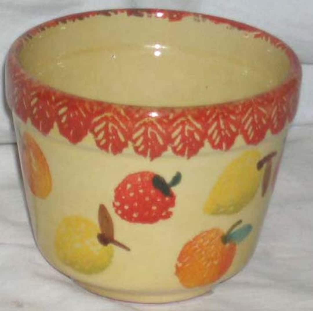 Vintage ITALICA ARS Hand Painted Pot - Italian Stoneware Planter Pot ...