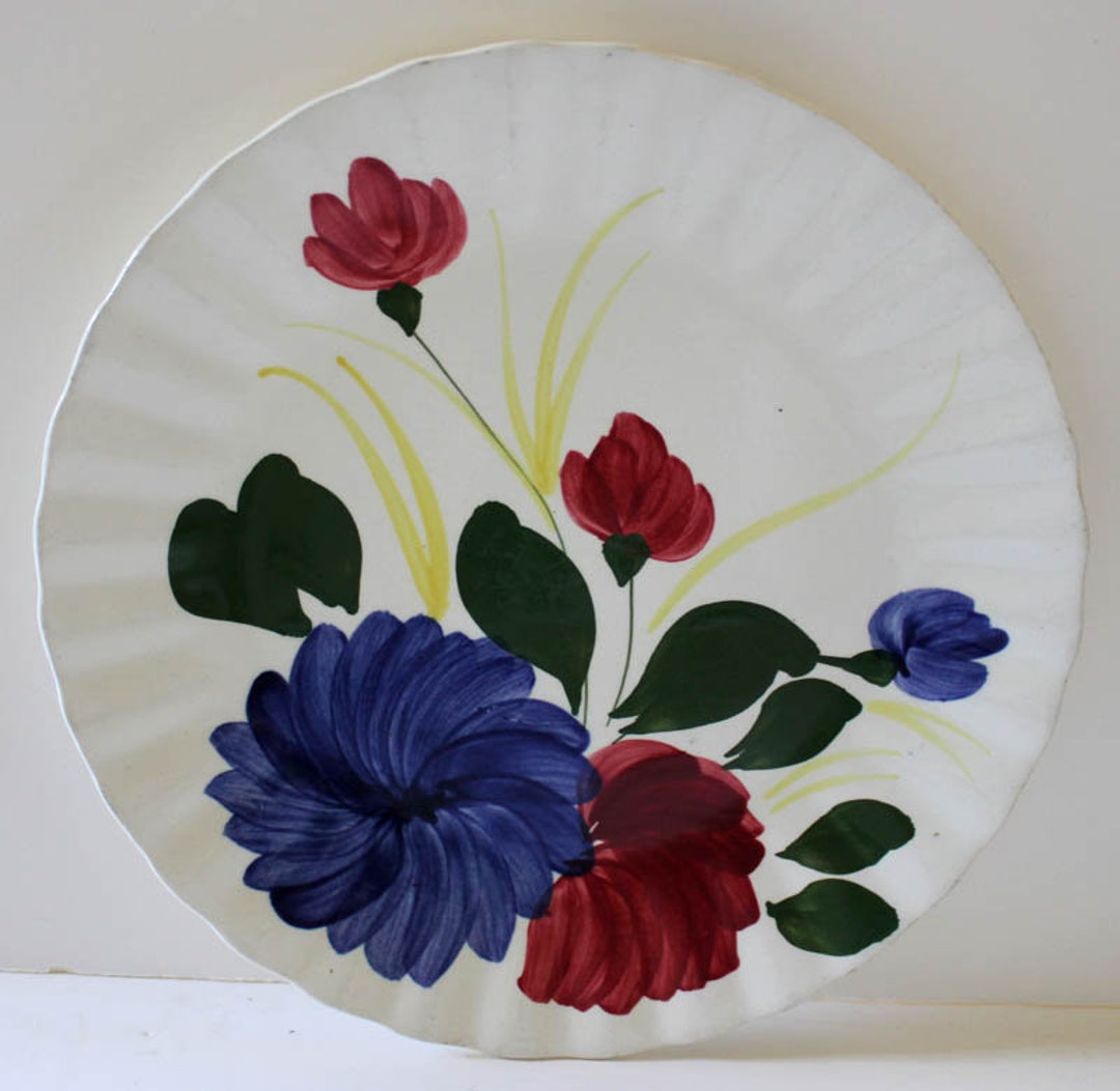Vintage Blue Ridge Chrysanthemum Plate - Collectible Stoneware Round ...