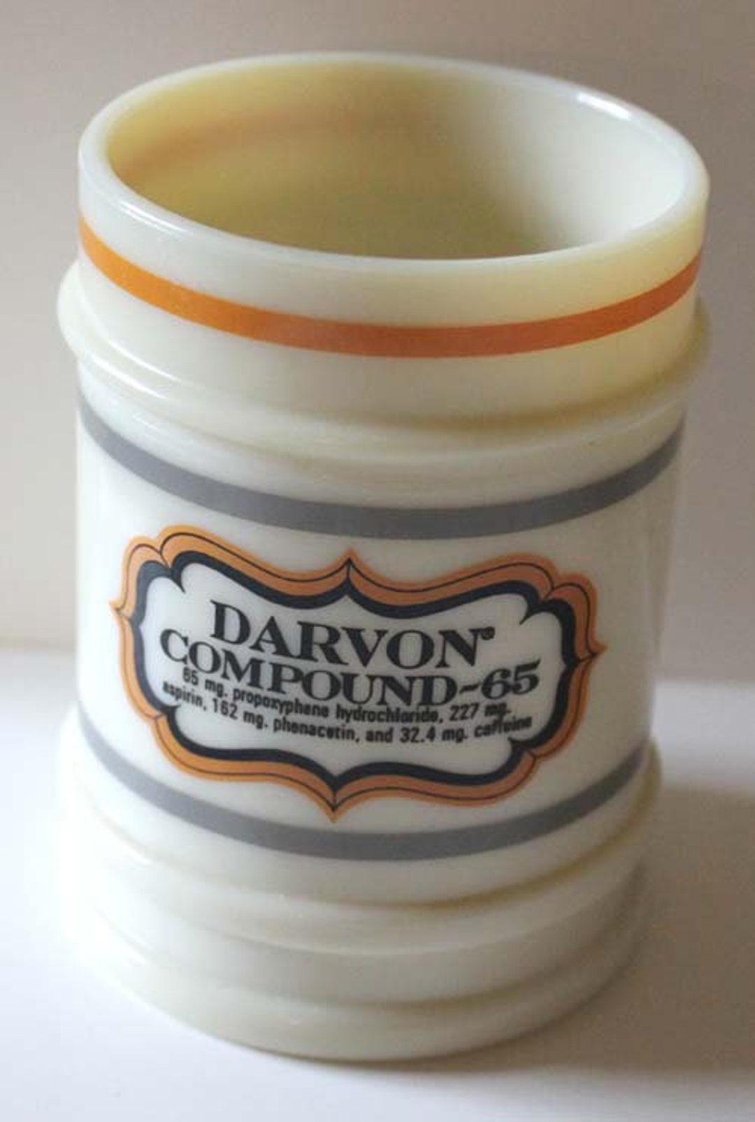 Darvon Compound 65 Jar Apothecary Milk Glass Jar Elli Lilly Pharmacy ...