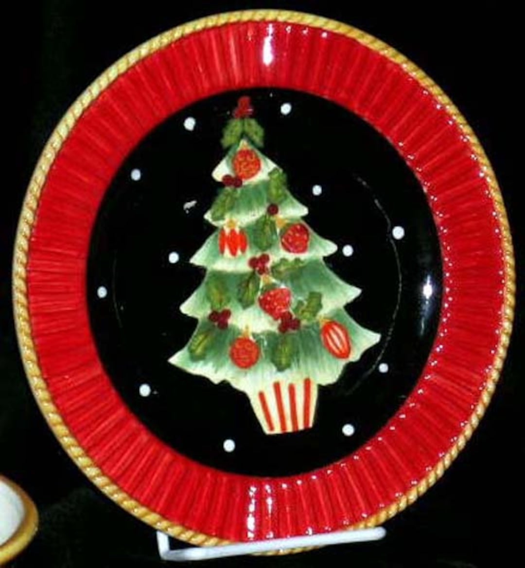 3 Piece Vintage Becca Barton Christmas Mug Bowl & Plate Set ...