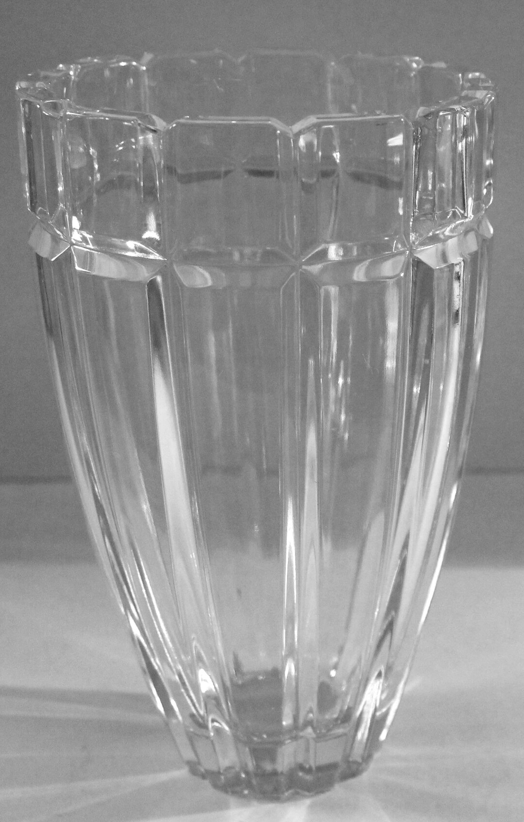 Lead Crystal Vase - 24% Pbo Lead Crystal Panel & Channel Vase - Clear ...