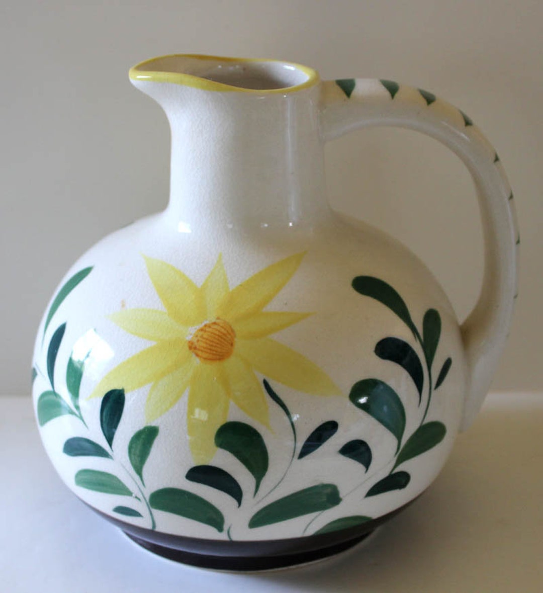 Vintage Nasco Ceramic Beverage Jug - Hand Painted Water Pitcher ...