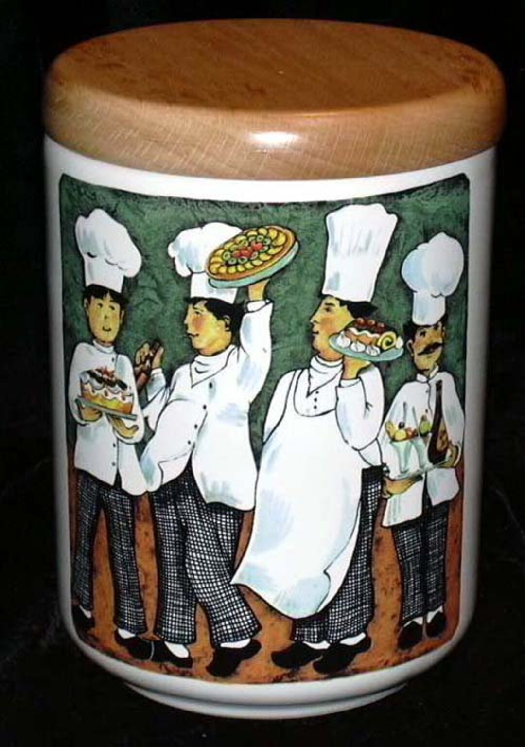 Vintage 8 Piece Brunelli Chefs Canisters - Collectible Stoneware Chef ...