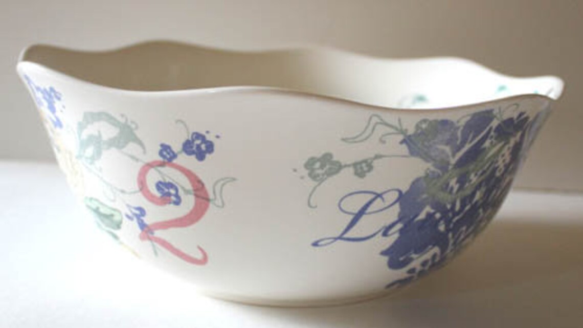 Lenox Alice Drew Collage Collection Serving Bowl Lenox - Etsy