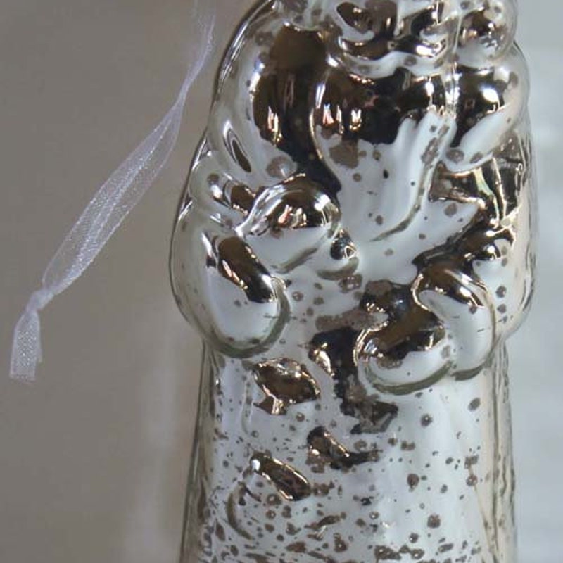 Mercury Glass Silver Santa - Etsy