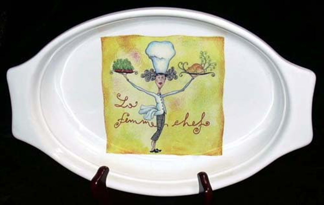 Brunelli Italian Female Chef Bakeware - Yellow Baker - Stoneware ...