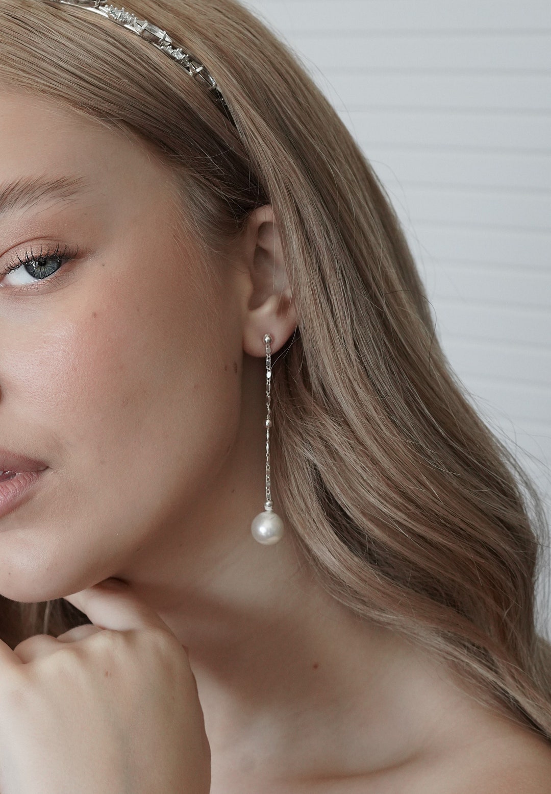 Pearl and Chain Earring, Bridal Earring , Perfect Gift for Her, Long ...