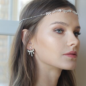Dainty Bohemian Bridal Crystal Forehead Crown, Silver Rose Gold - Etsy