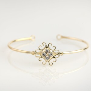 Bridal Wedding Arm Band Bracelet, Gold Crystal Bangle - Etsy
