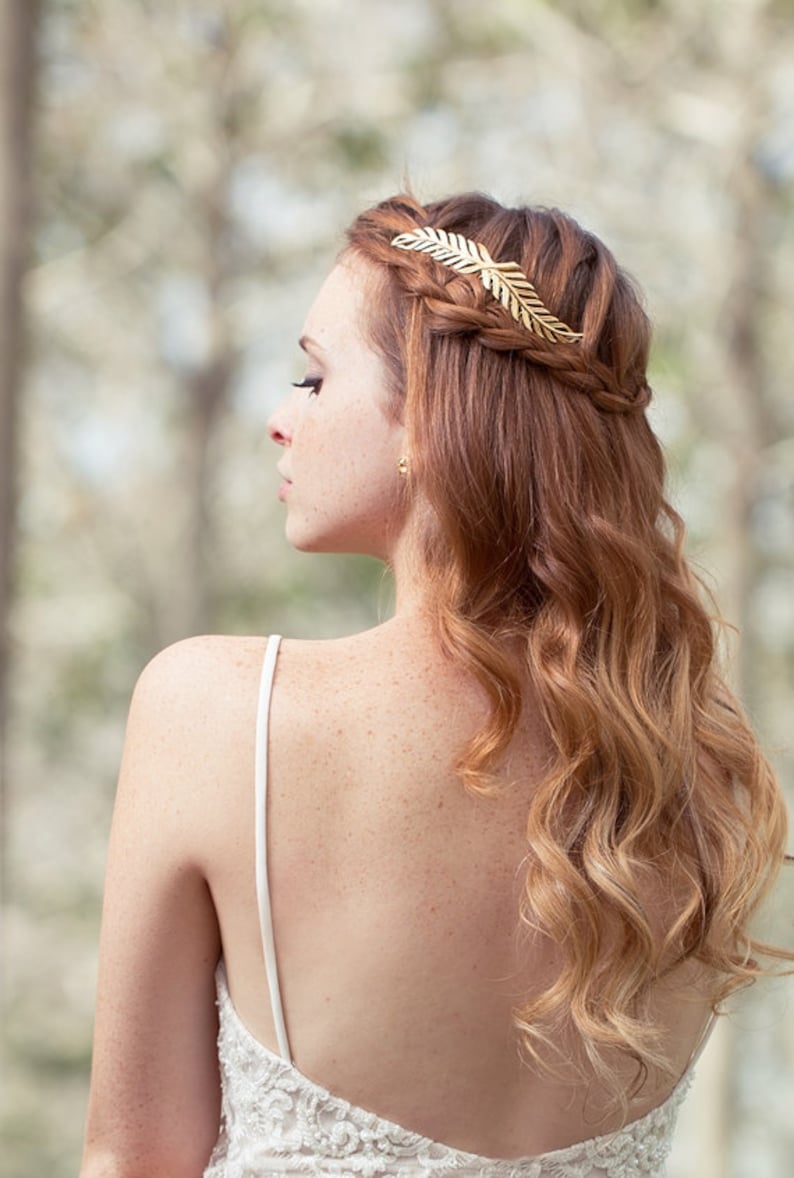 Grecian Style Gold Leaf Wedding Hair Comb Bridesmaid Hair Etsy