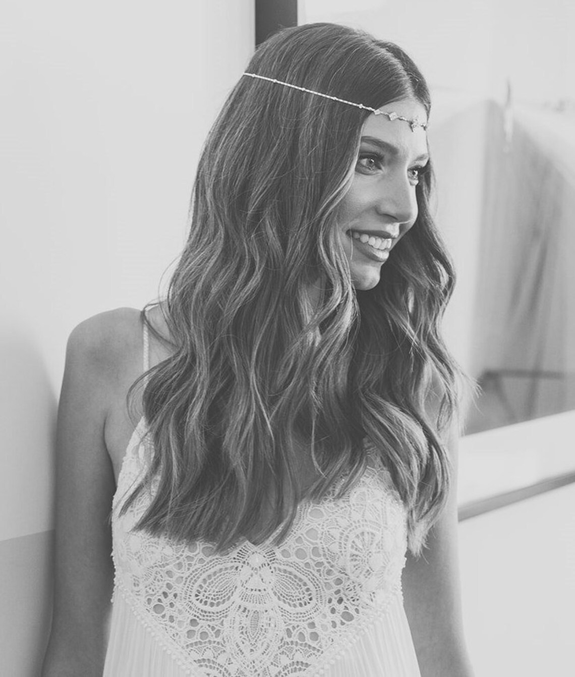 Bridal halo headpiece Forehead headband | Etsy