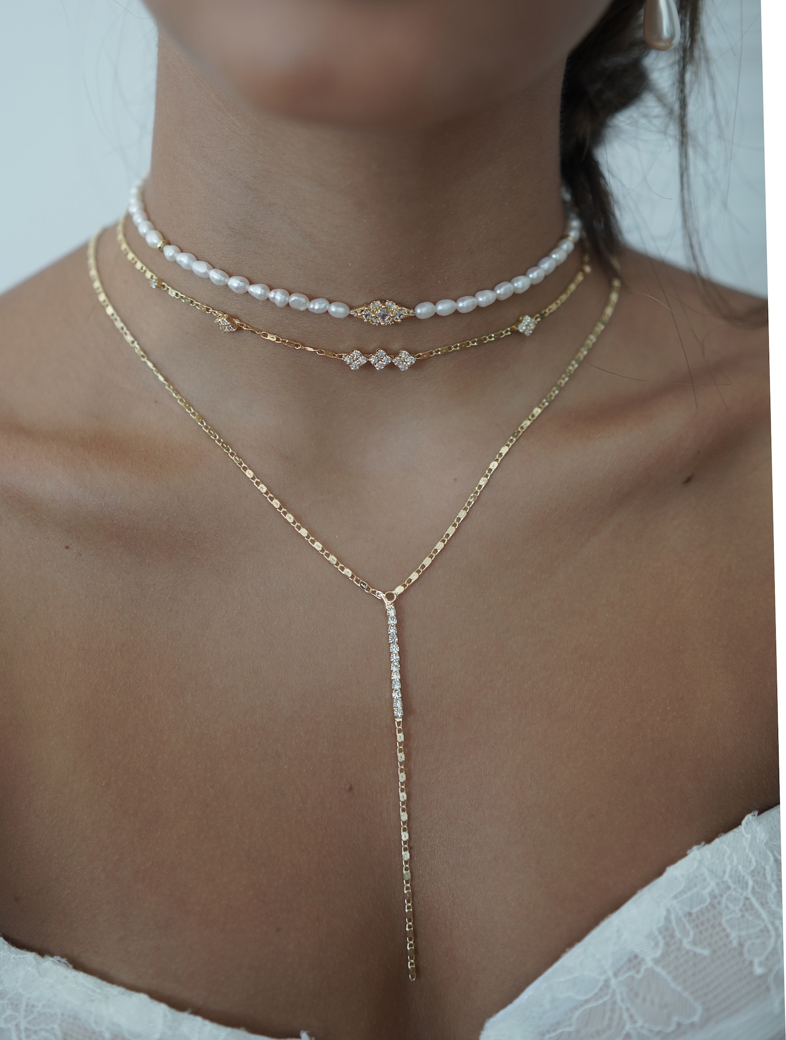 Freshwater Pearl Choker Necklace Dainty White Pearl Necklace Etsy