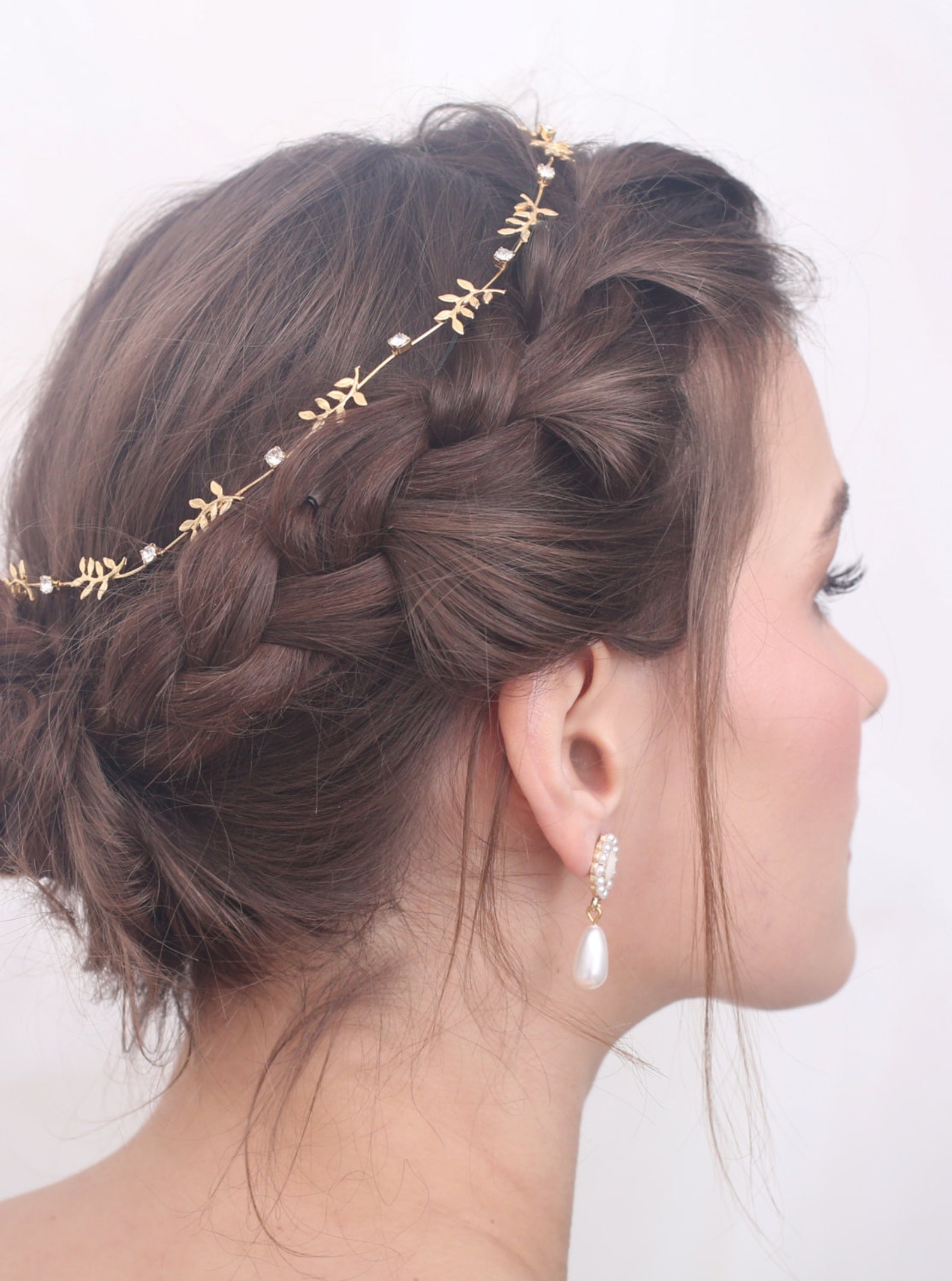 Gold Bridal Leaf Tiara ,bridal Leaf Headband ,bridal Leaf Crown Wedding ...