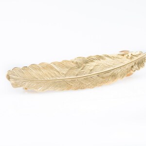 Gold Feather Barrette, Feather Hair Clip, Gold Feather Clip, Bridal ...