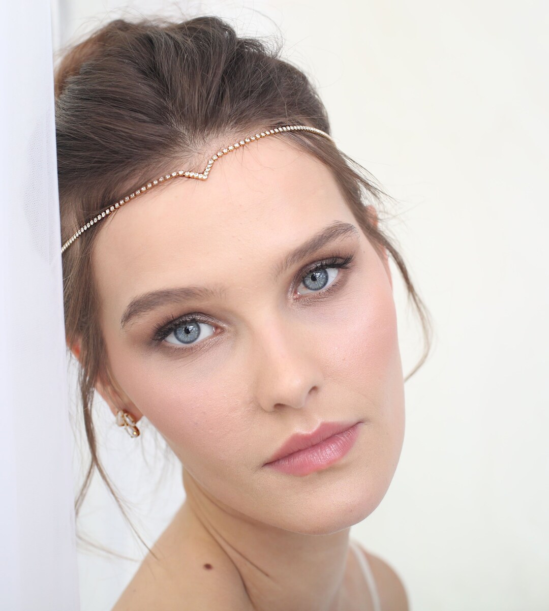 Gold Bridal Forehead Headband - Etsy