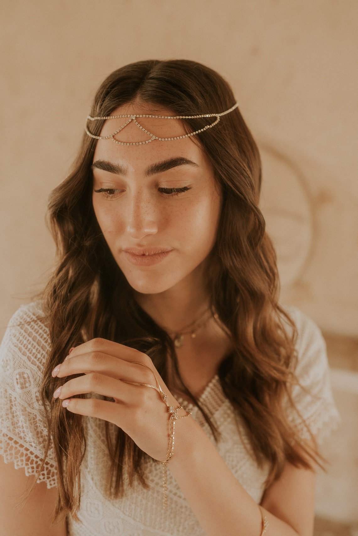 Boho Bridal Headband Bridal Head Chain | Etsy