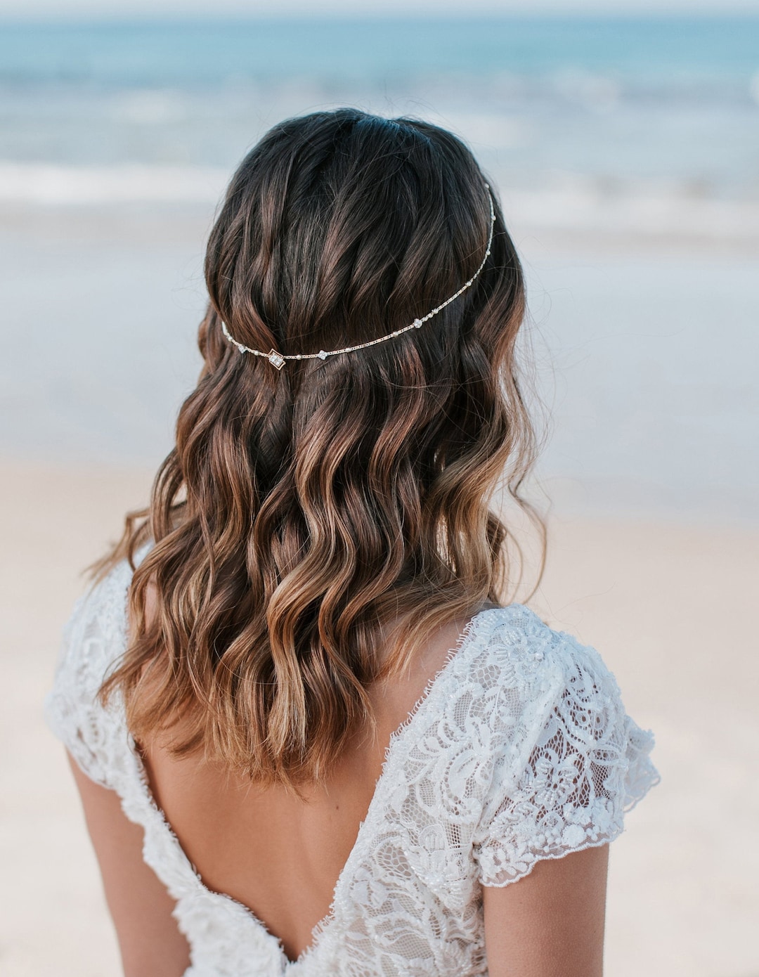 Wedding Headpiece, Bridal Hair Chain, Back Headpiece - Etsy