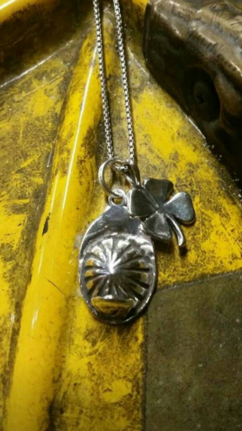 Firefighter Helmet and Clover. Sterling Silver Fireman's Helmet and a ...