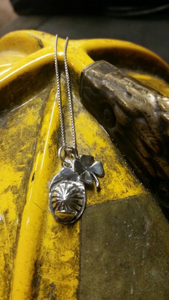 Firefighter helmet and clover. Sterling silver fireman's | Etsy