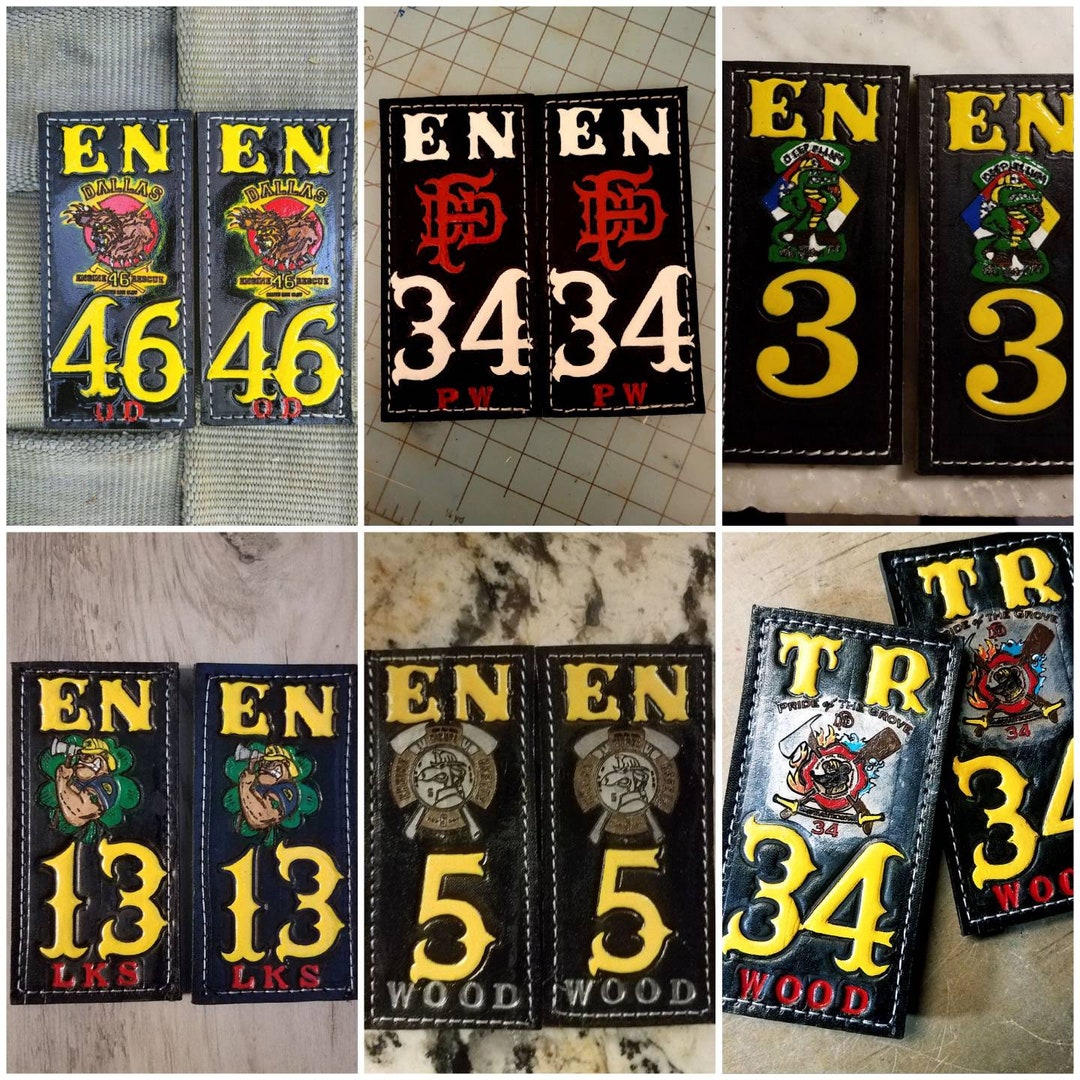 Firefighter Custom Helmet Tags Custom Laser Design From PDF - Etsy