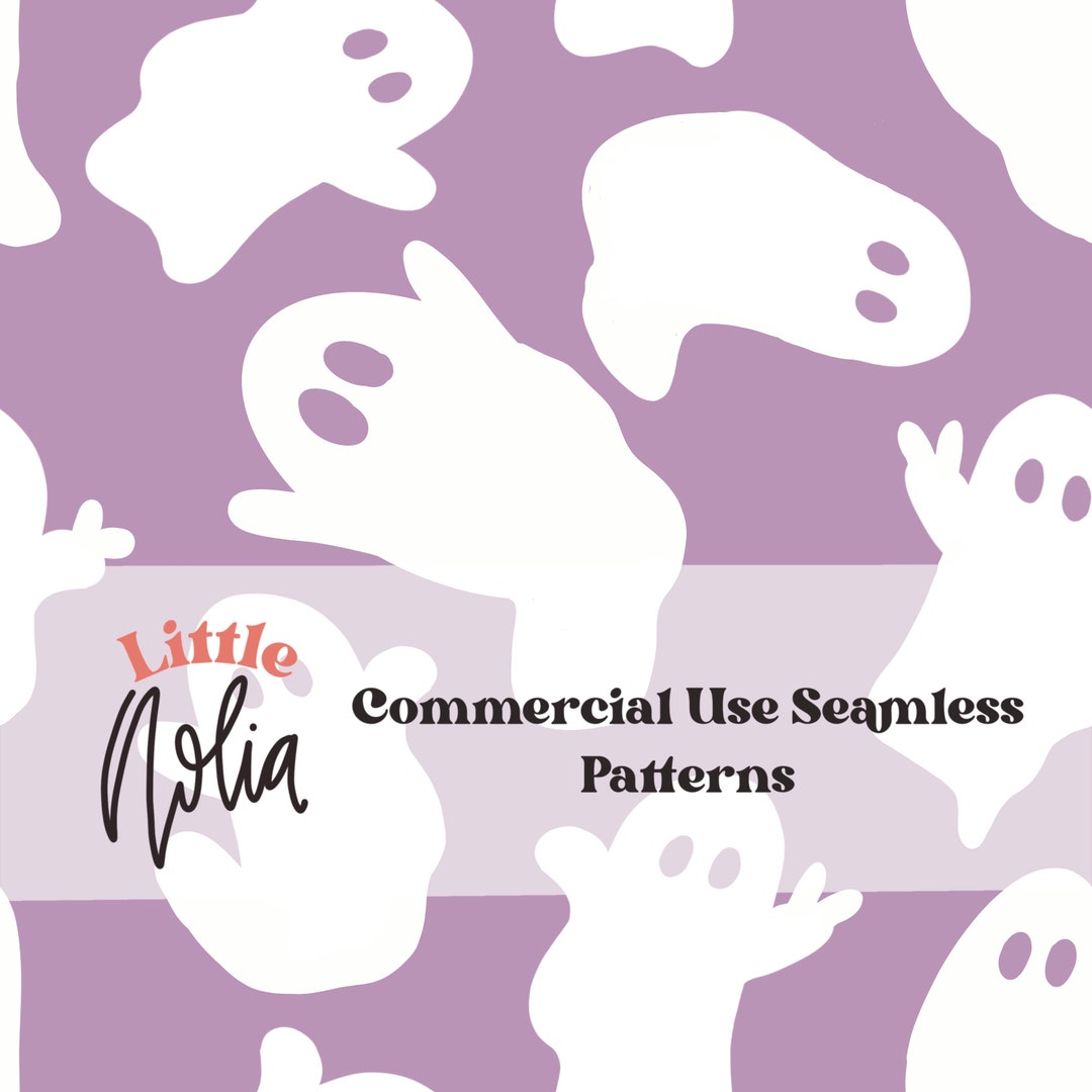 Lavender Halloween Ghost Seamless Pattern Ghost Purple Fabric - Etsy