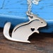 Chipmunk Necklace Engraving Pendant Sterling Silver Jewelry Gold & Rose ...