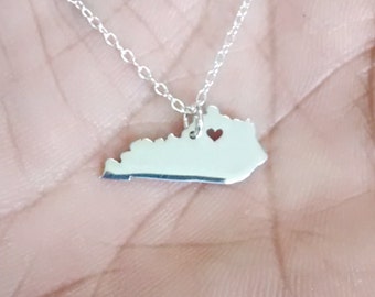 Kentucky Necklace - Kentucky Jewelry - Kentucky Gift - Sterling Silver ...