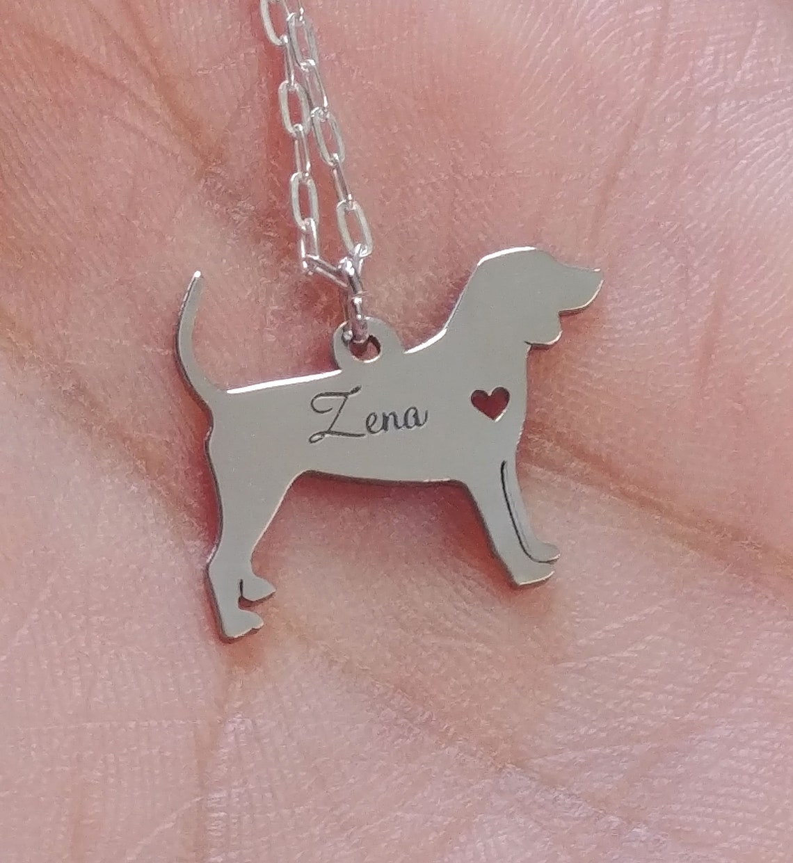 Beagle Necklace Engraving Pendant Sterling Silver Jewelry | Etsy