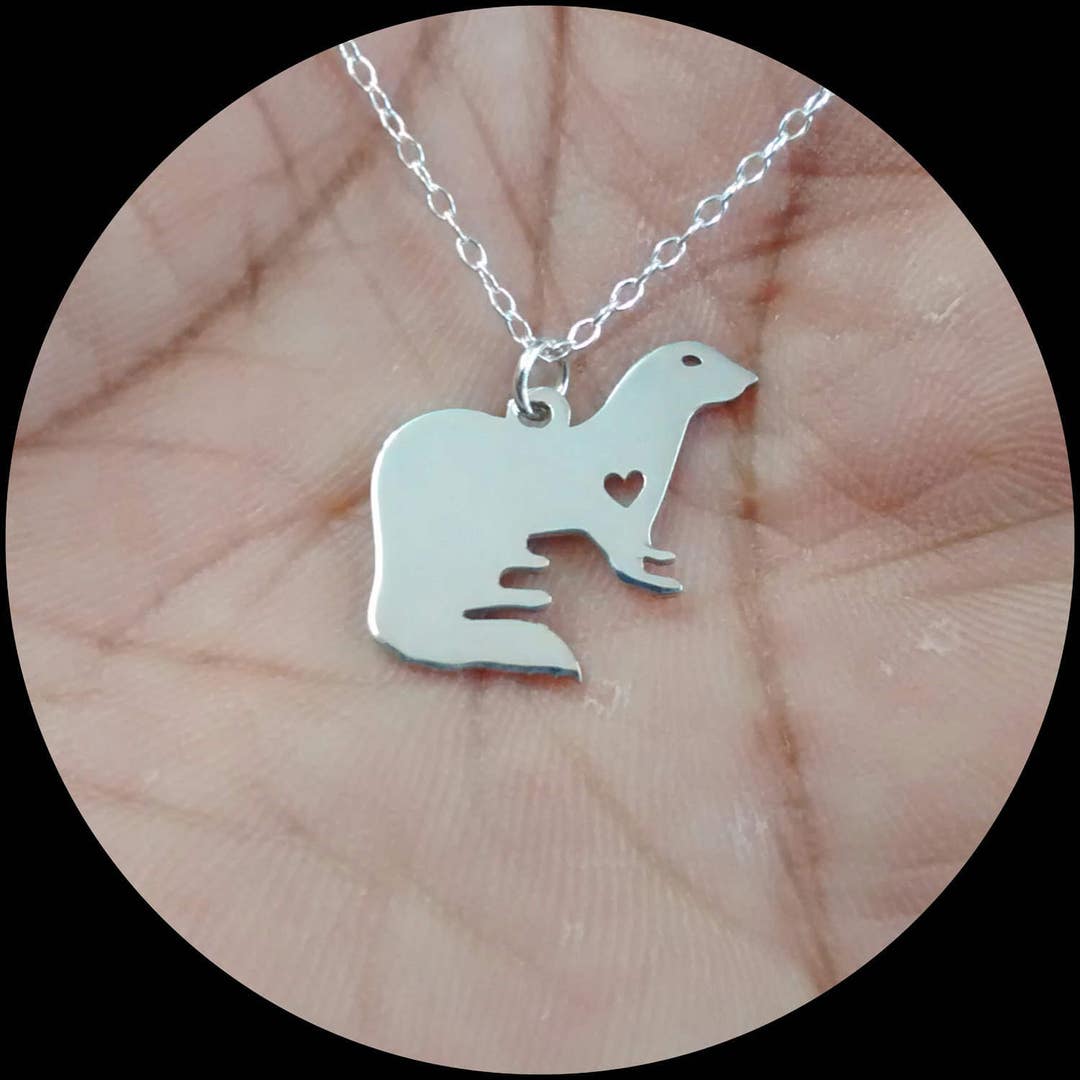 Ferret Necklace Engrave Pendant Sterling Silver Gold & Rose Gold Filled ...