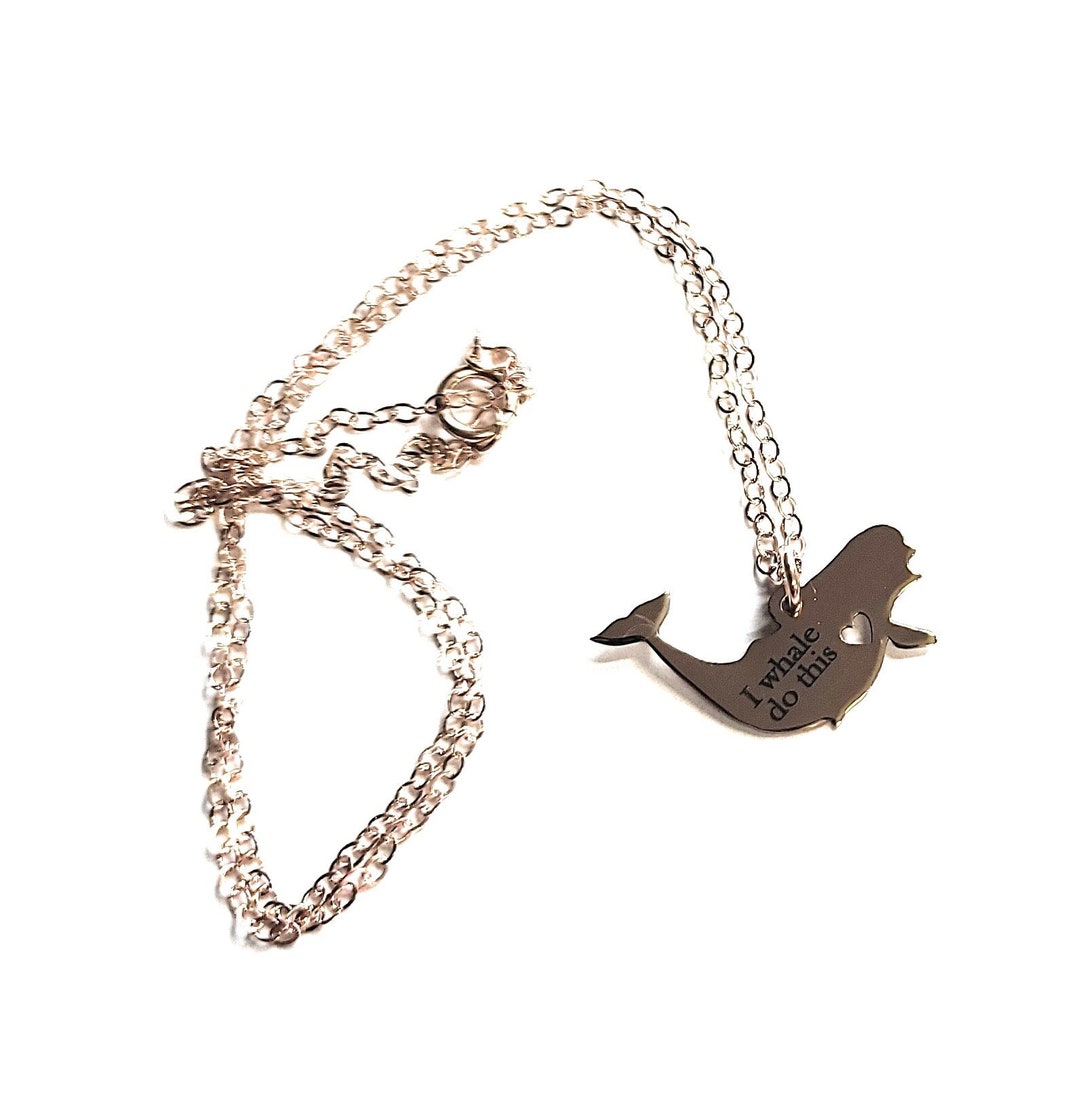 Beluga Whale Necklace Engrave Pendant Sterling Silver Jewelry Gold ...