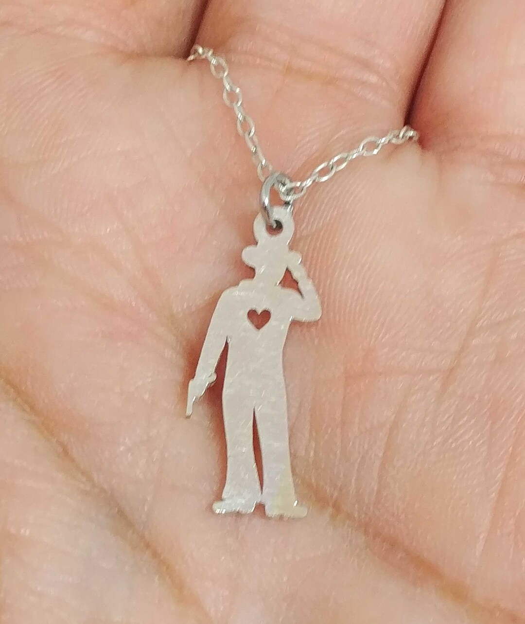 Engraved Cowboy Sterling Silver Necklace – Western Charm, Personalized ...