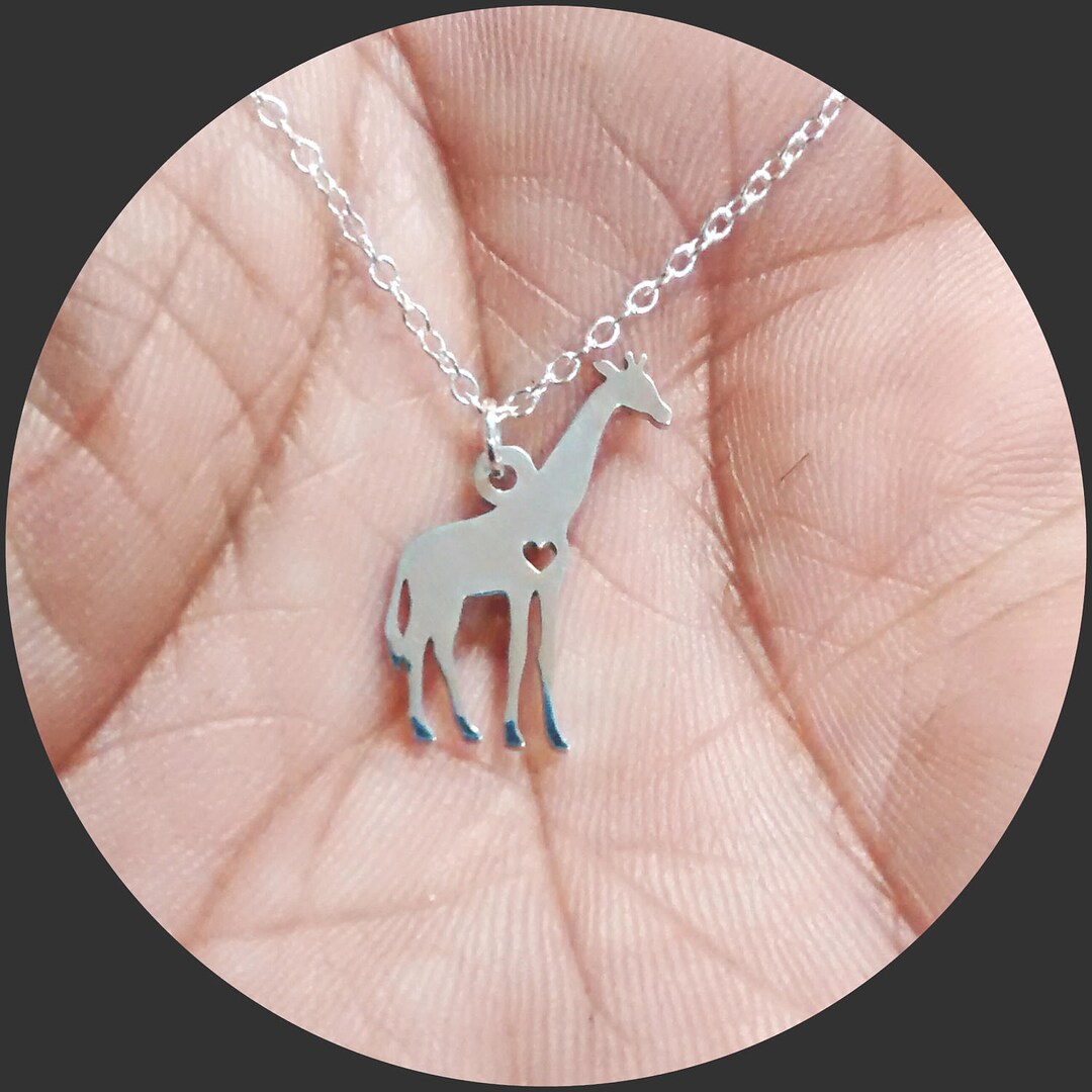Giraffe Necklace Engrave Pendant Sterling Silver Jewelry Gold & Rose ...