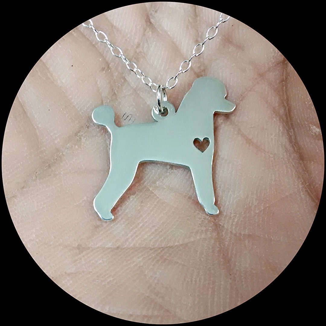 Sterling Silver Poodle Necklace – Puppy Cut Dog Charm, Personalized Pet ...