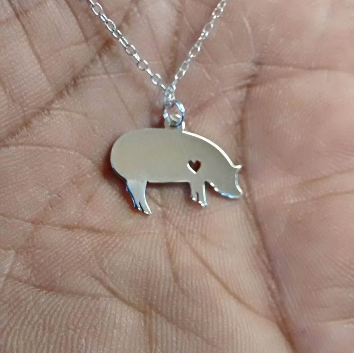 Pig Necklace Engraving Pendant Sterling Silver Jewelry - Etsy