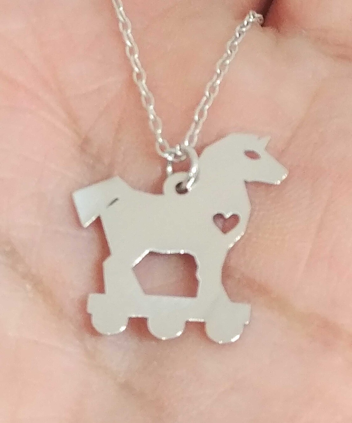 Trojan Horse Necklace - Engrave Pendant - Sterling Silver Gift - Gold ...
