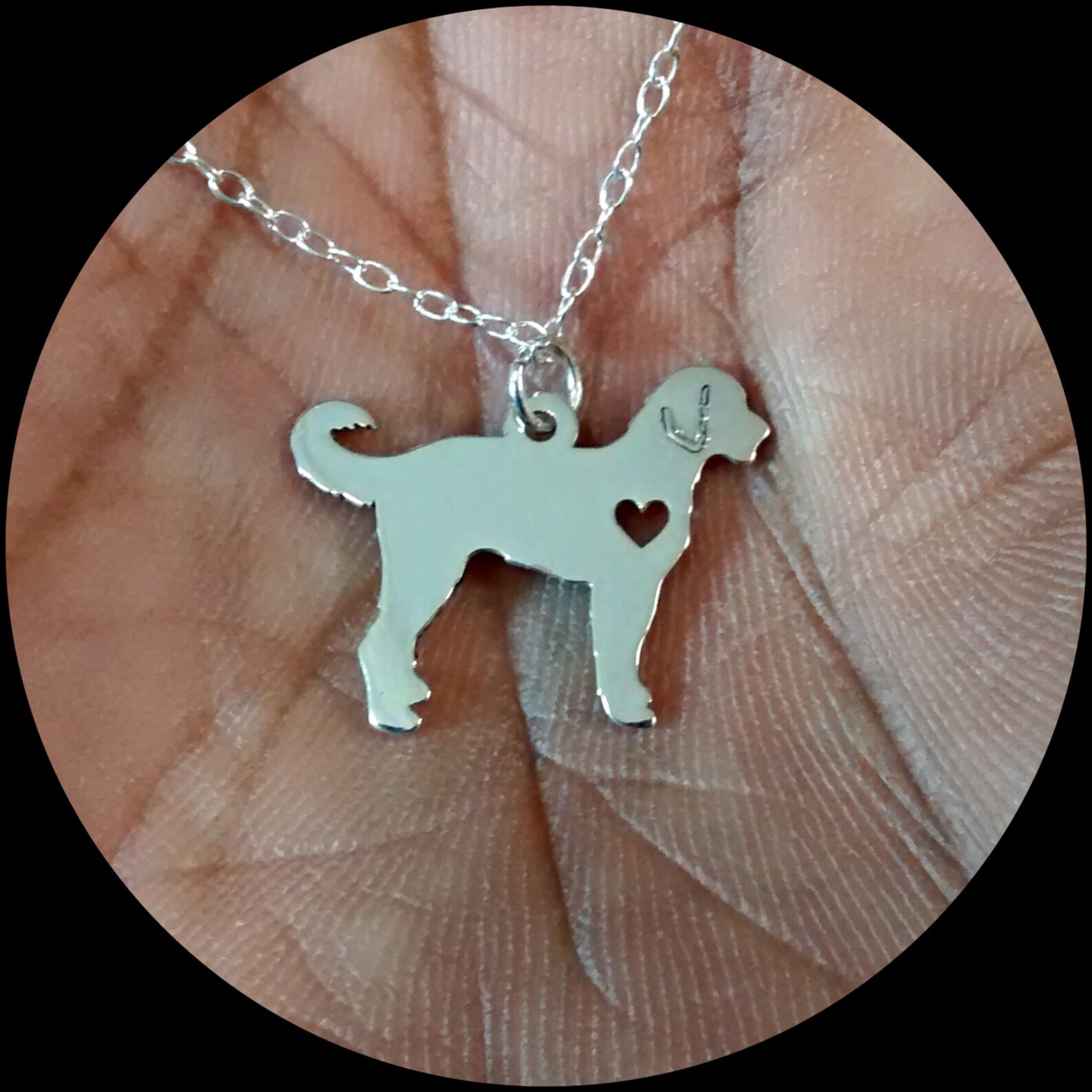 Labradoodle Necklace Engraving Pendant Sterling Silver - Etsy