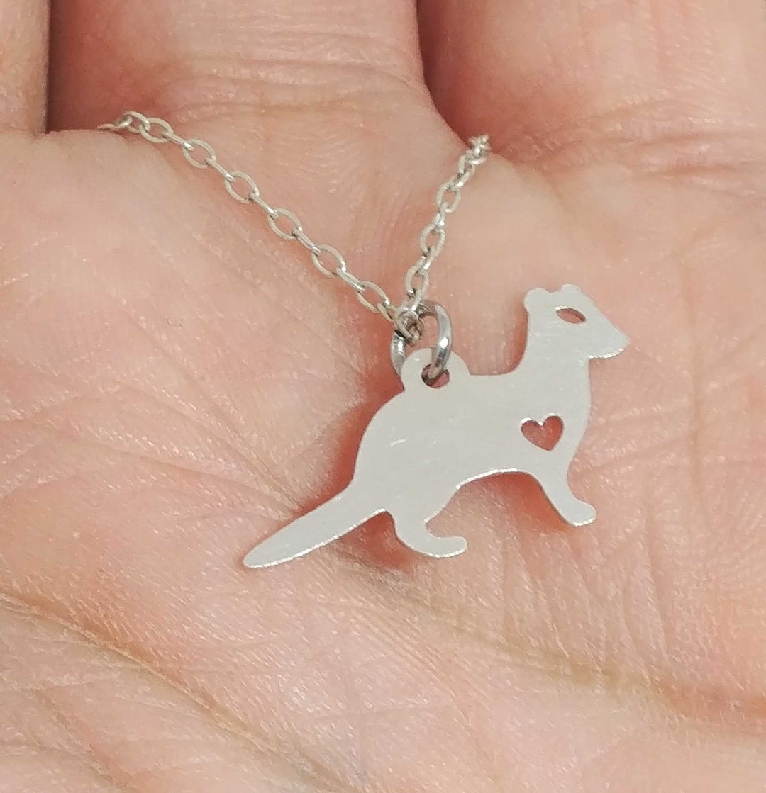 Weasel Necklace Engrave Pendant Sterling Silver Jewelry Gold & Rose ...
