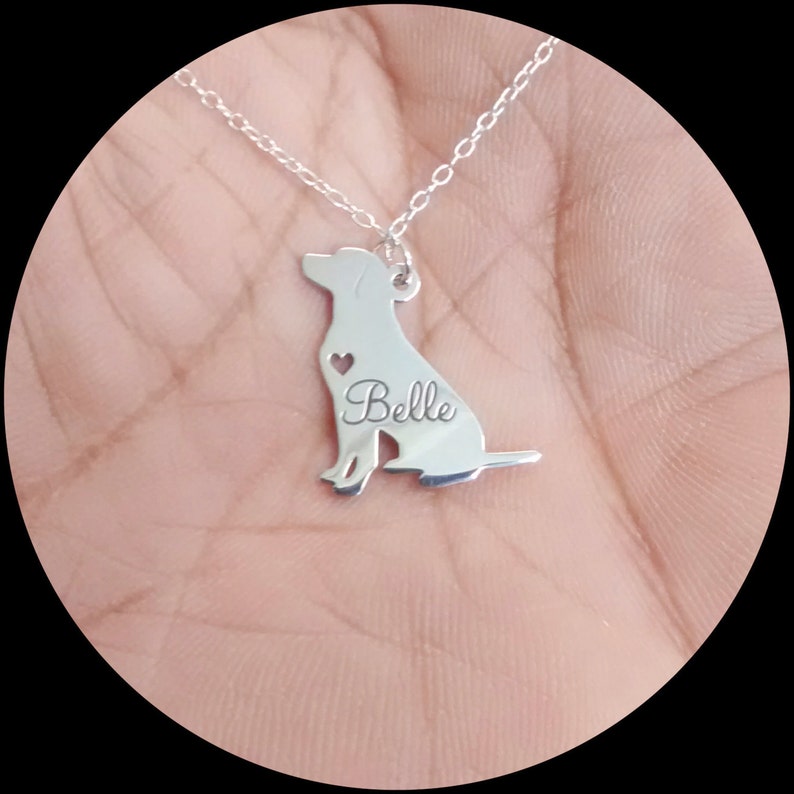Engraved Labrador Necklace - Sterling Silver Dog Pendant, Pet Keepsake ...