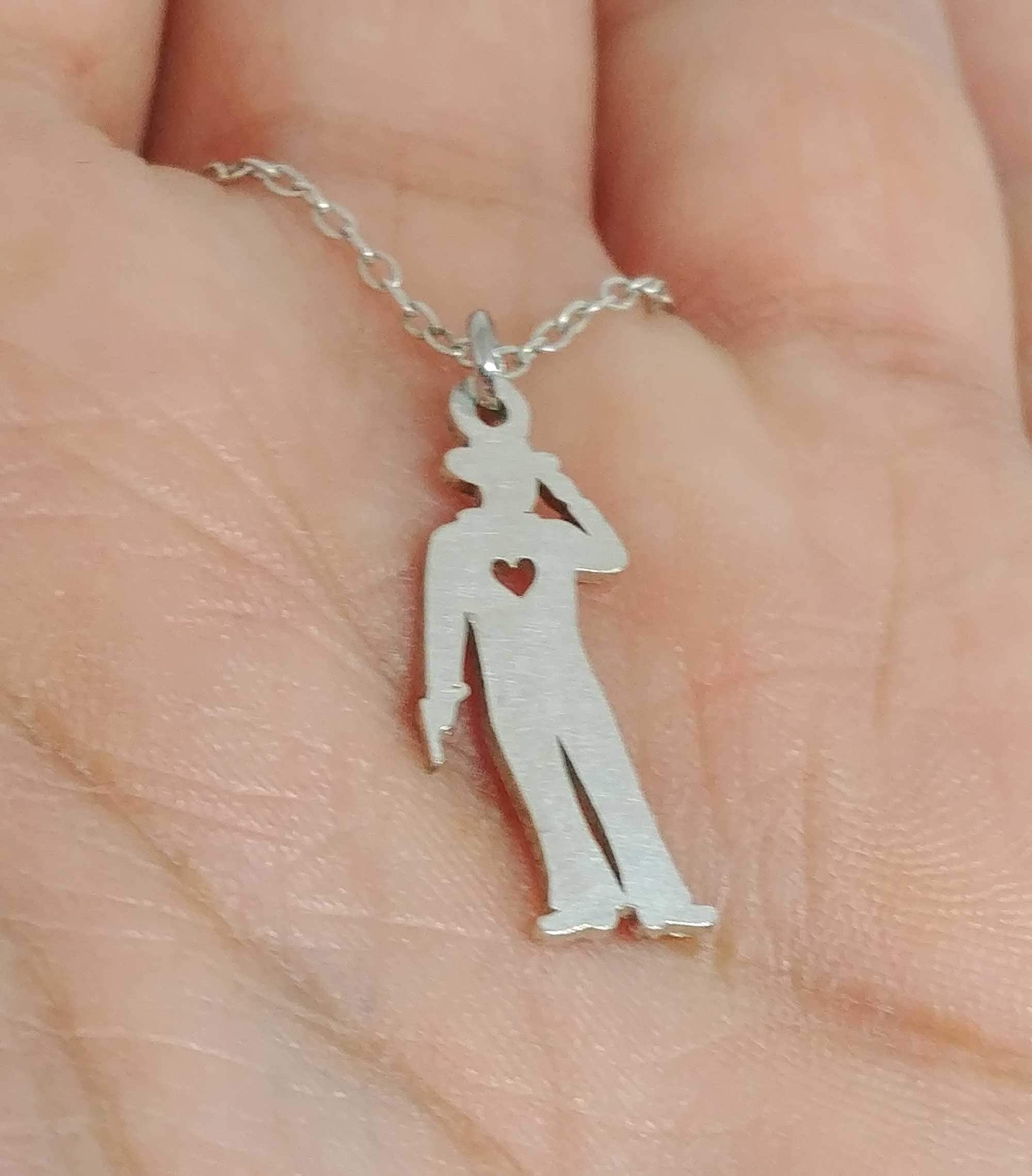 Cowboy Necklace Engrave Pendant Sterling Silver Jewelry | Etsy