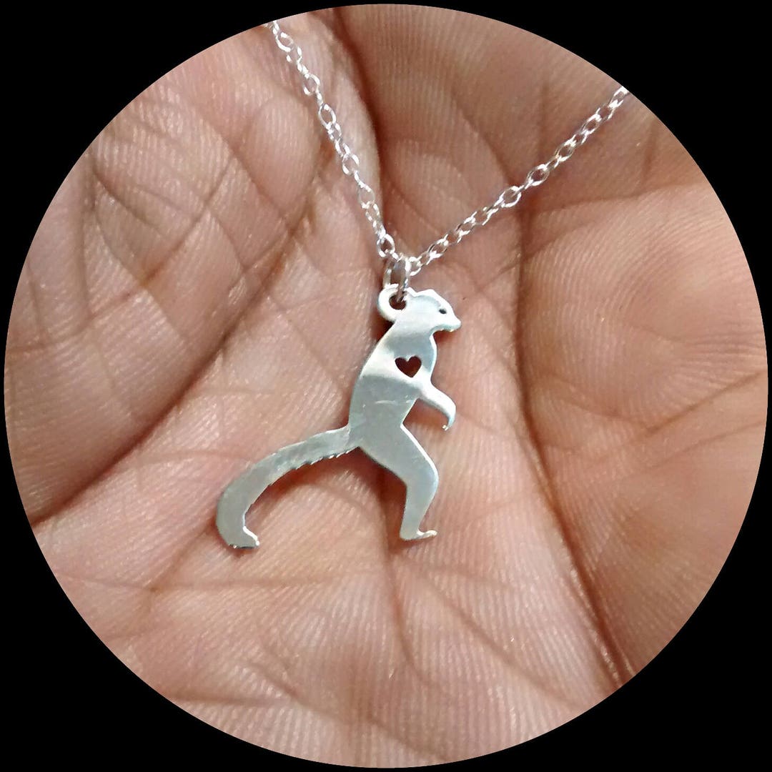 Lemur Pendant Necklace, Sterling Silver, Personalized Pet Charm - Etsy