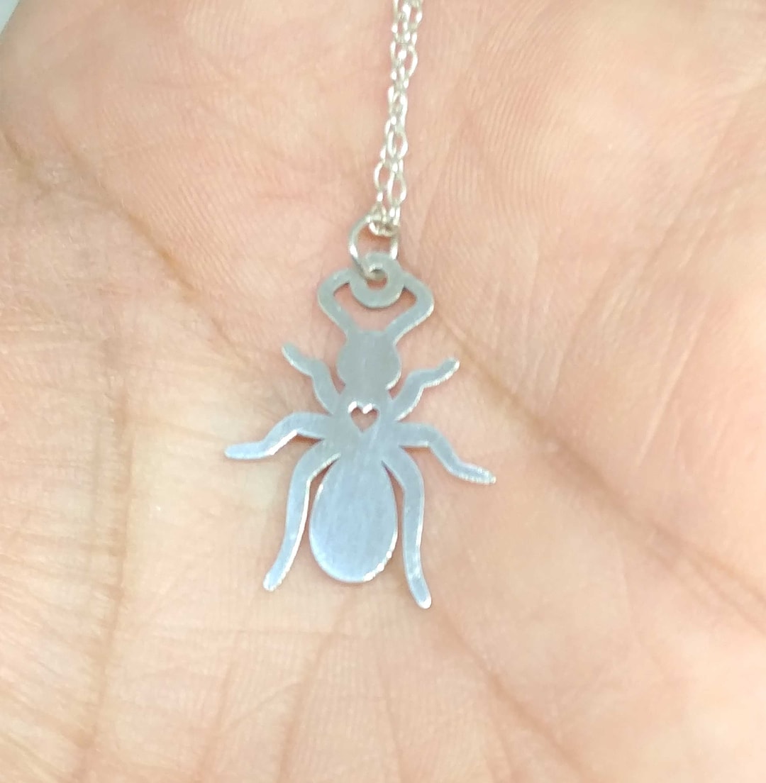 Ant Necklace Engrave Pendant Sterling Silver Jewelry Gold & Rose Gold ...