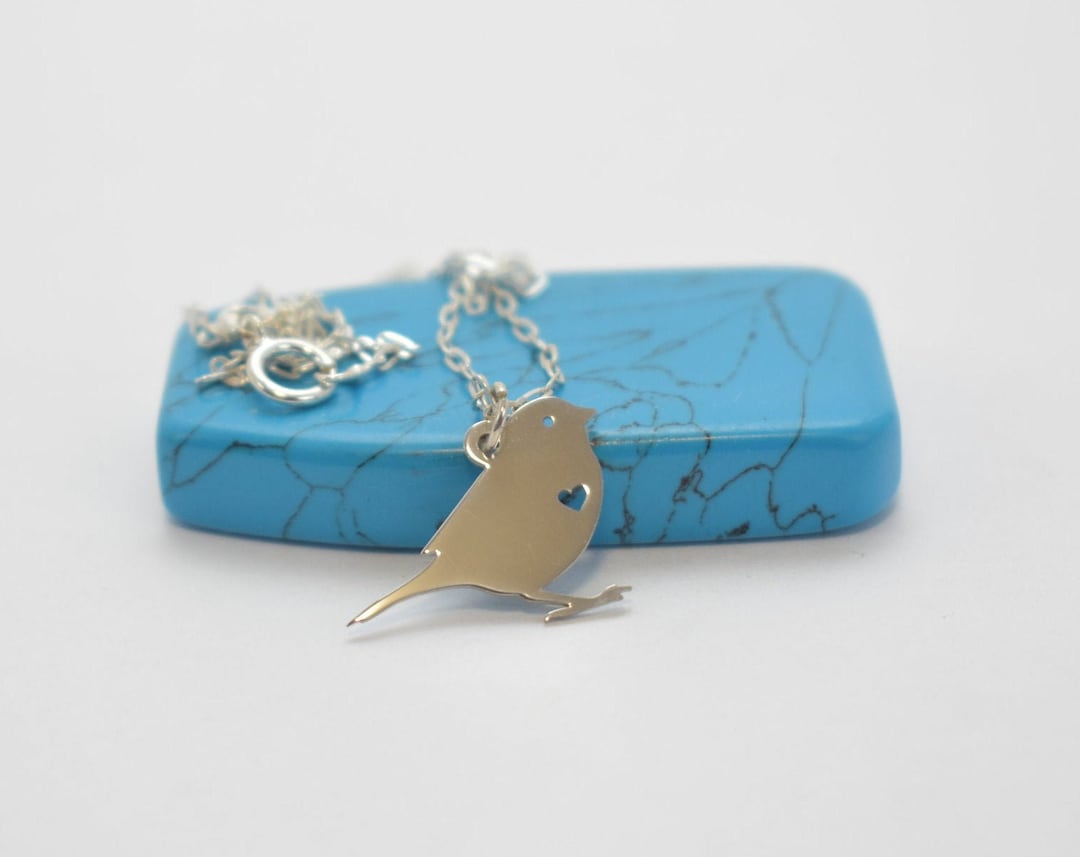 Finch Necklace Engraving Pendant Sterling Silver Jewelry Gold & Rose ...