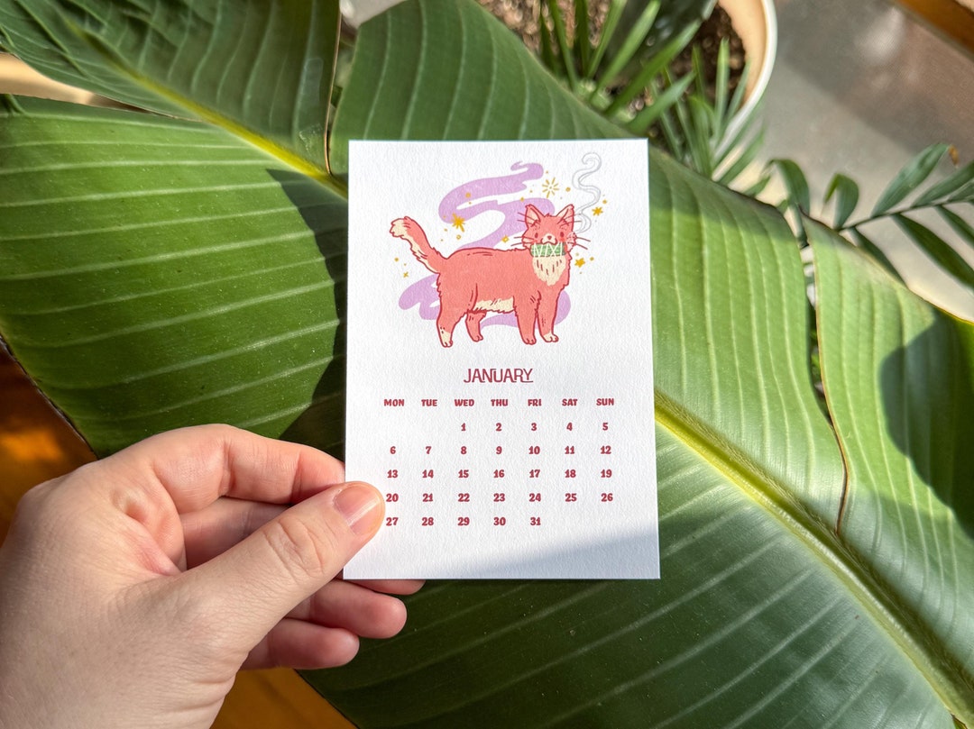 Mini Desk Calendar | the Magic of Cats | Illustrated Table Calendar ...