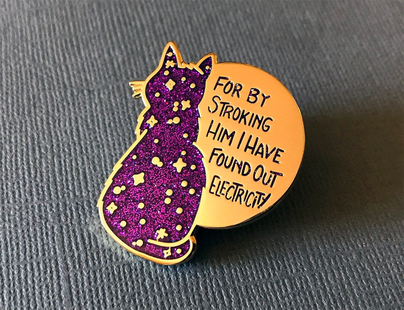 Electricity Cat Quote Enamel Pin Hard Enamel Lapel Pin Pin - Etsy