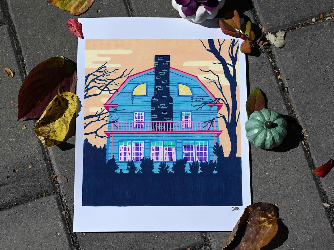 Amityville House Illustration Horror Houses, Movie, Film, Art Print ...