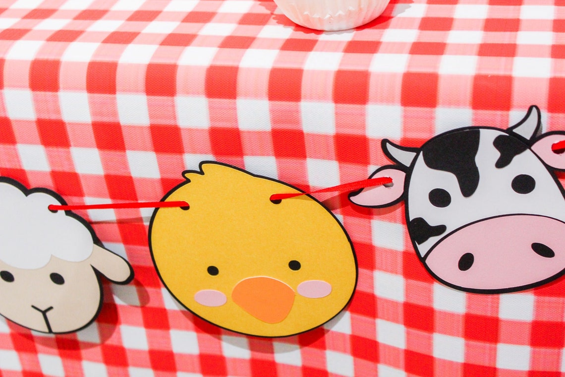 Farm Birthday Banner Farm Party Decor Boy Barnyard Banner - Etsy