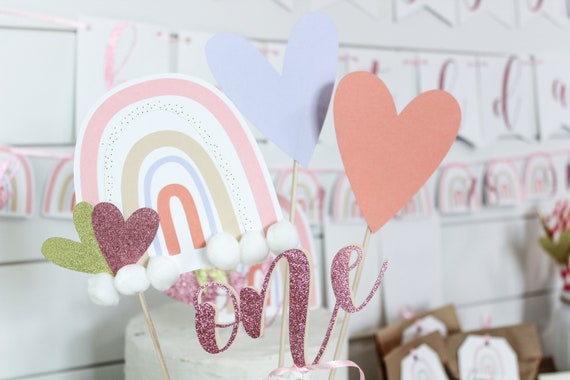 Boho rainbow table rainbow centerpiece rainbow birthday | Etsy