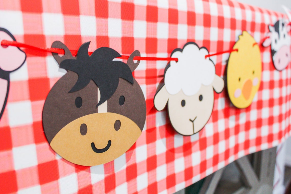 Farm Birthday Banner Farm Party Decor Boy Barnyard Banner - Etsy