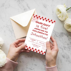 Five Guys Party 5x7 and Mobile Invitation: Editable Canva Template - Etsy