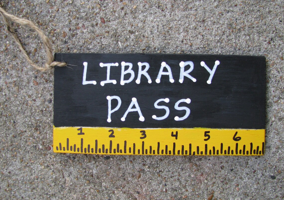 Teacher Gifts Library Pass Black With Ruler - Etsy
